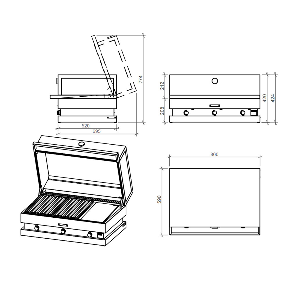 Plinski žar FGA 750 FO - GAF pohištvo